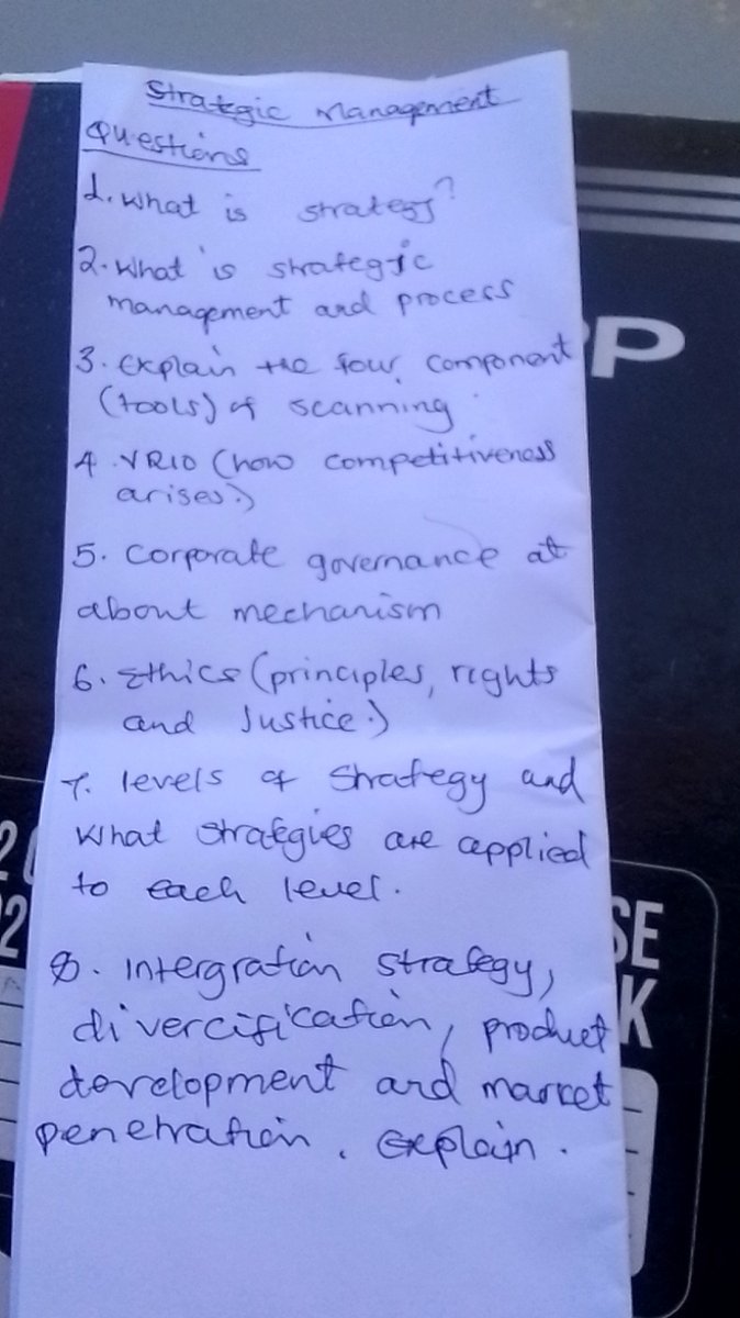 Strategic Management Questions What is strategy? What is strategic manag..
