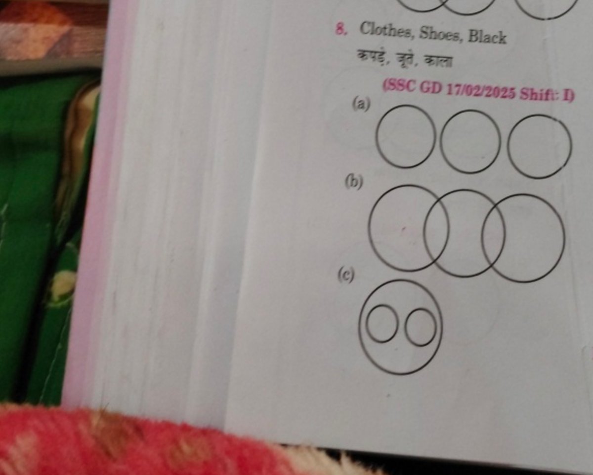Clothes, Shoes, Black (SSC GD 17/02/2025 Shift: I) (a) Diagram with thr..