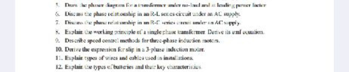 Draw the phasor diagram for a transformer under no-load and a leading pow..