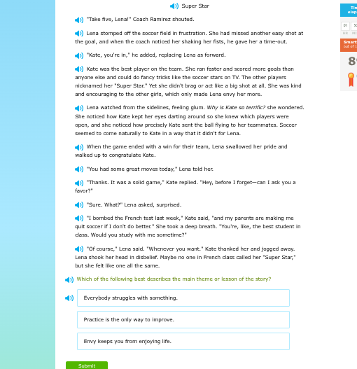 Super Star "Take five, Lena!" Coach Ramirez shouted. Lena stomped off t..