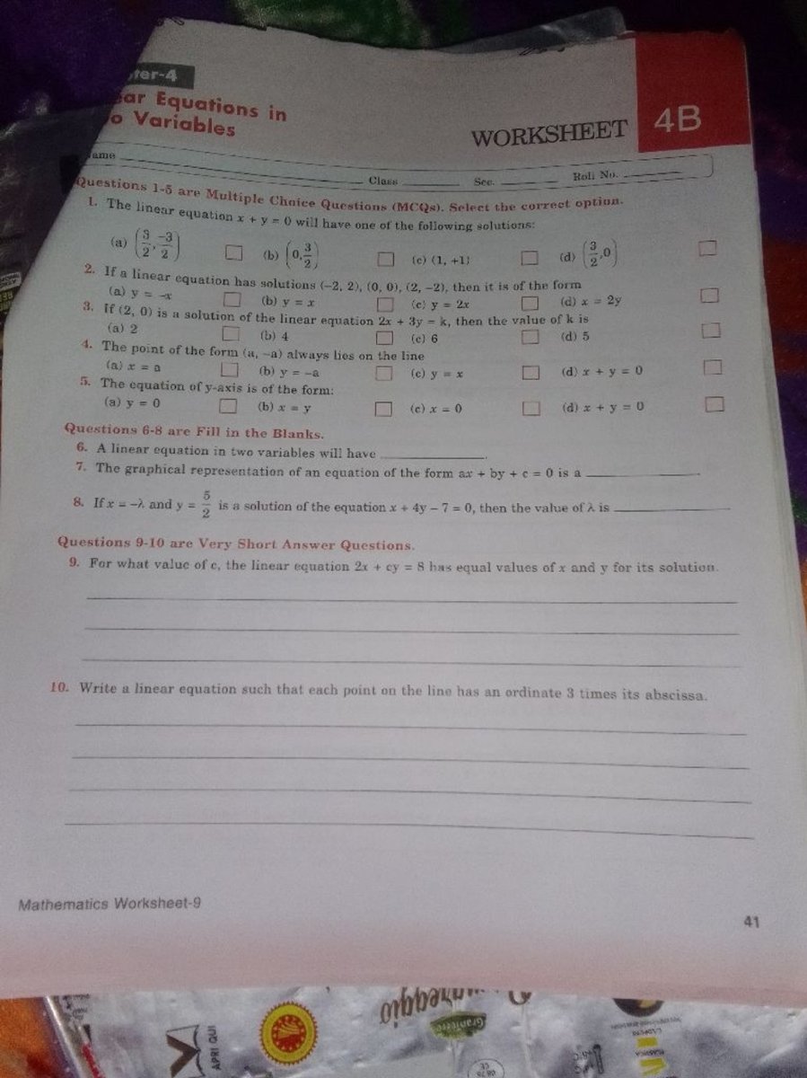 Questions 1-5 are Multiple Choice Questions (MCQs). Select the correct op..