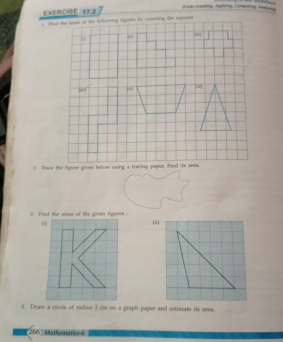 Here's the question image EXERCISE 17.2 Find the areas of the following..