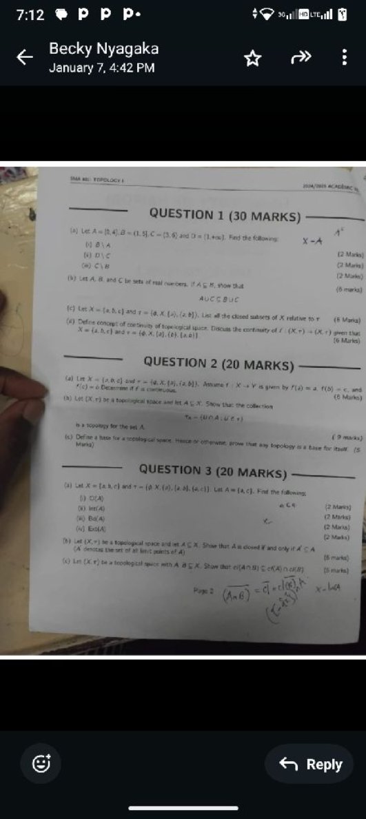 QUESTION 1 (30 MARKS) (a) Let A = [0, 4], B = (1, 5], C = (3, 6), and D