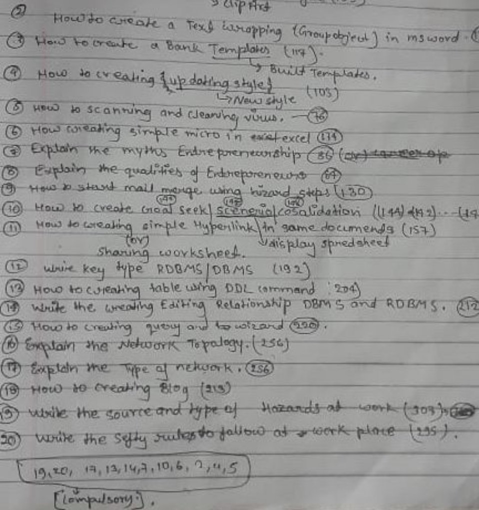 Here are a list of questions from a Computer Science exam. Please provide..
