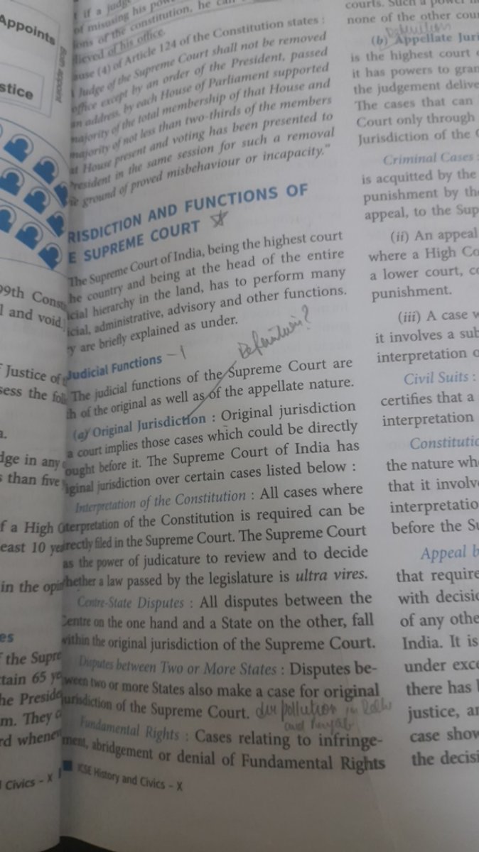 The judicial functions of the Supreme Court are of the original as well a..