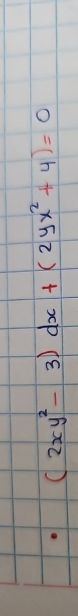 (2x^3 - 1)dx + (2xy^2 + y)dy = 0 | Filo
