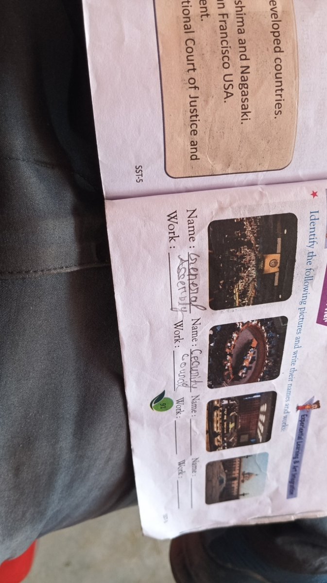 Identify the following pictures and write their names and works. [Image
