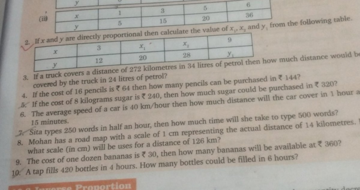 Here are a set of questions related to direct and inverse proportion: If..