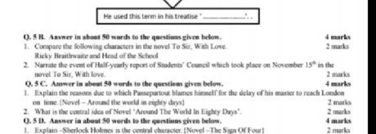 Q. 5 B. Answer in about 50 words to the questions given below. Compare th..