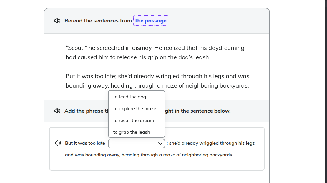 Reread the sentences from the passage: "Scout!" he screeched in dismay.