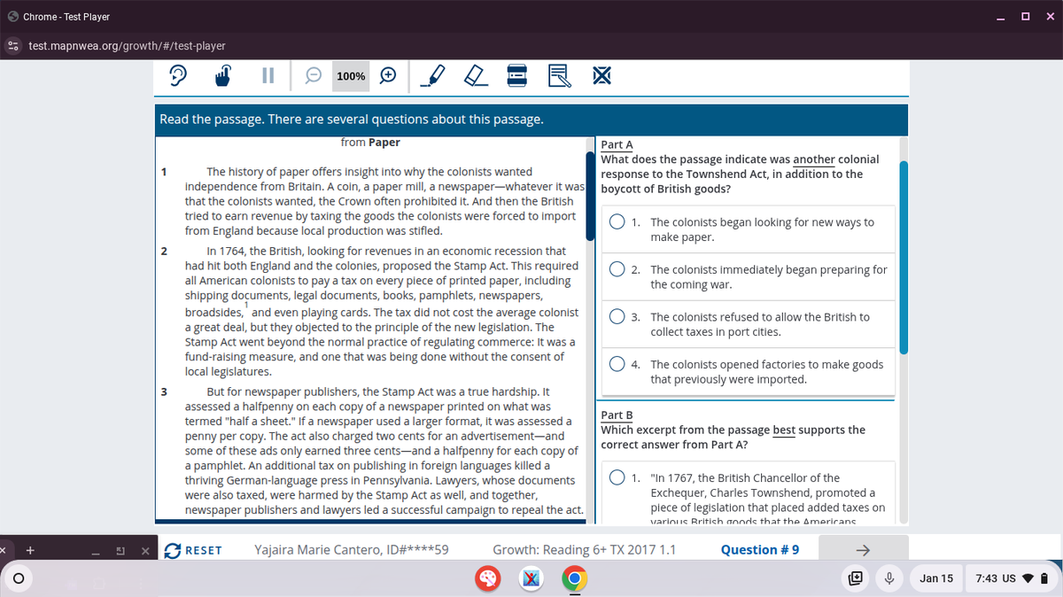 Read the passage and answer the following: Part A What was another colon..