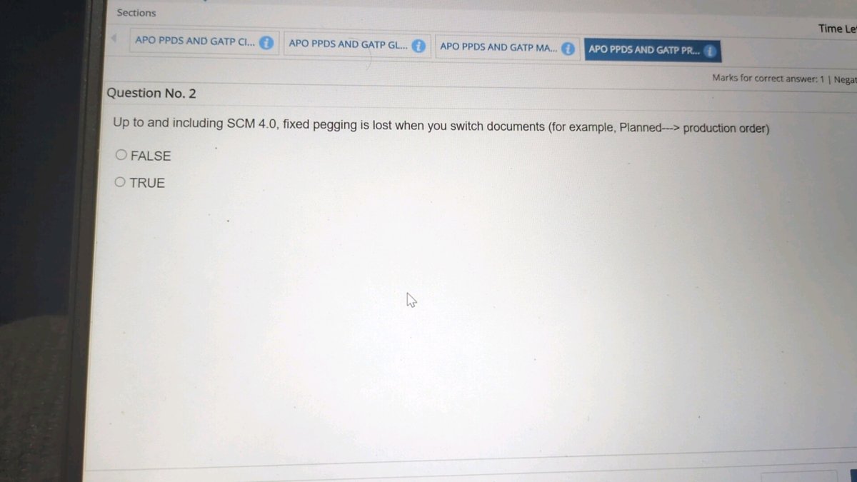 Question No. 2 Up to and including SCM 4.0, fixed pegging is lost when y..