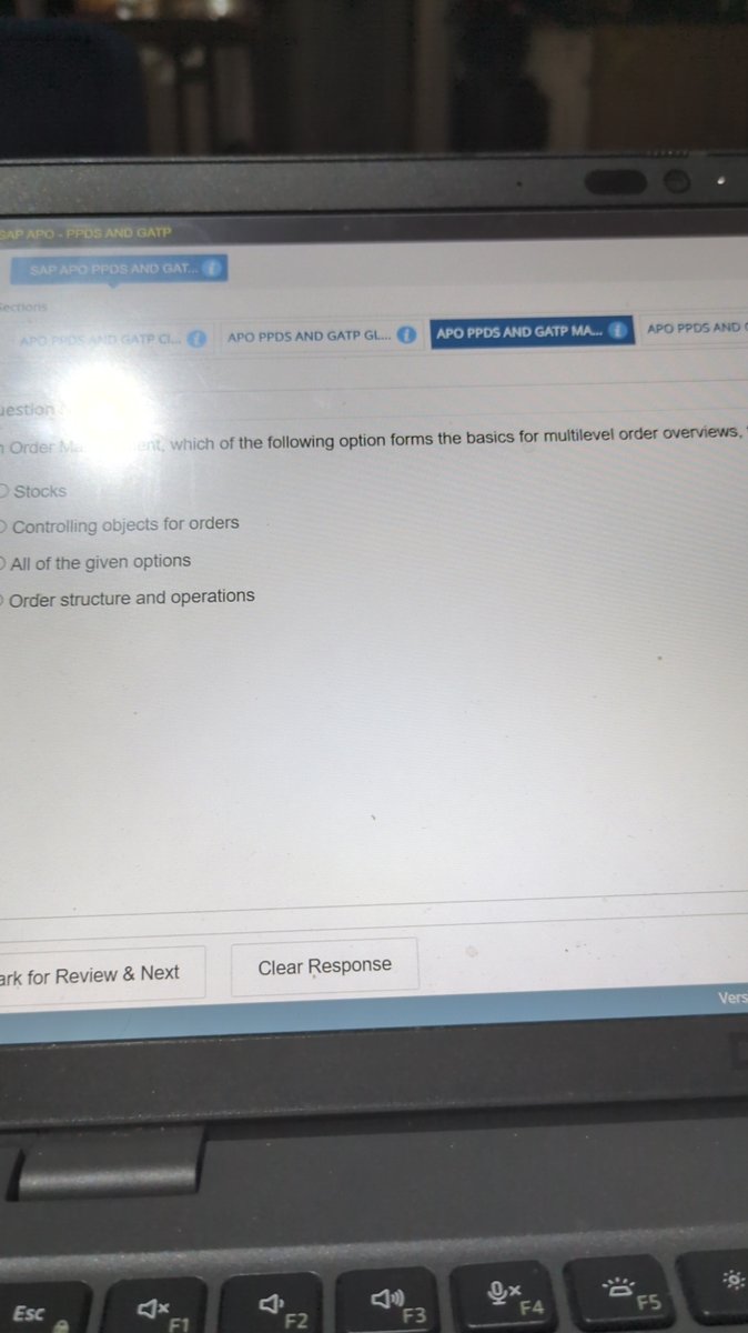 In Order Management, which of the following option forms the basics for m..