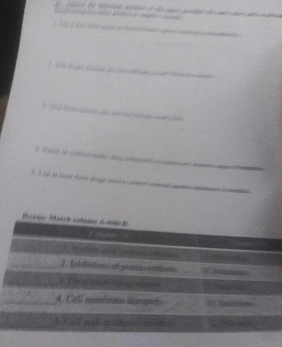 Here are some questions related to biology: List at least three classes