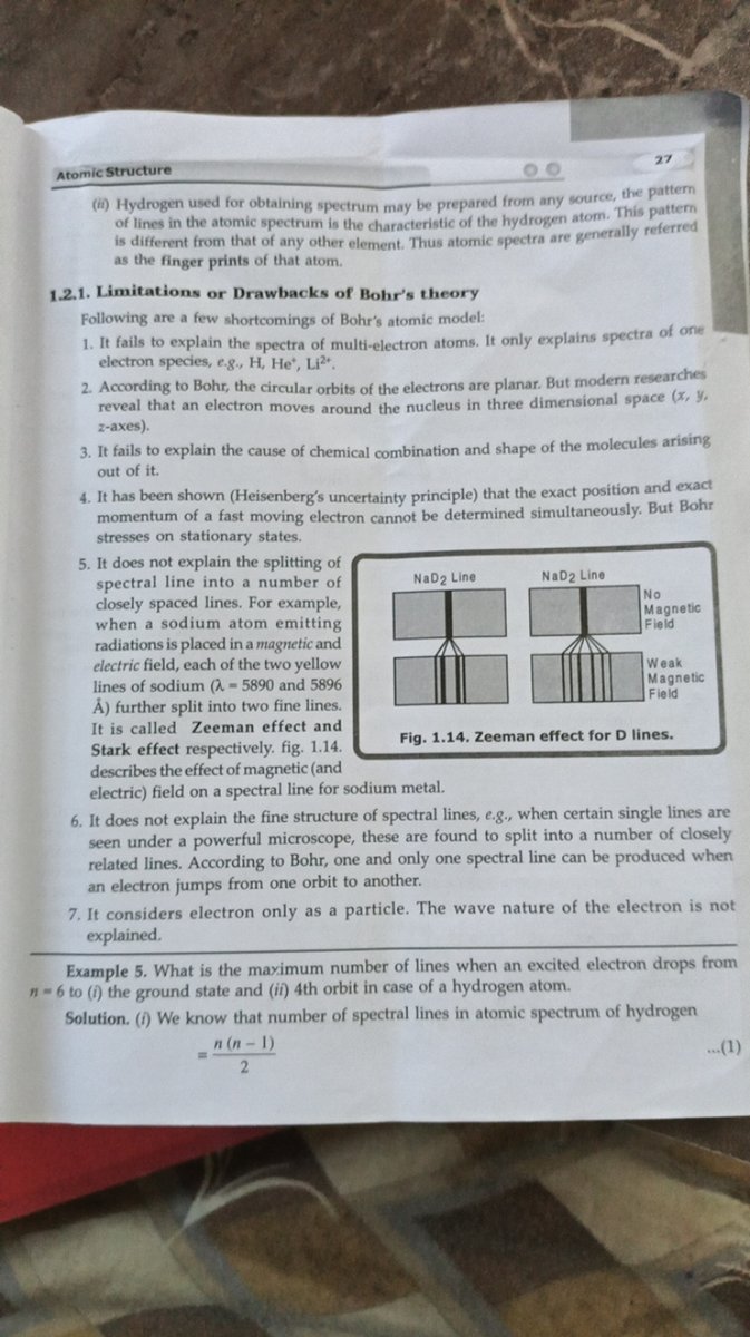 Example 5. What is the maximum number of spectral lines when an excited e..