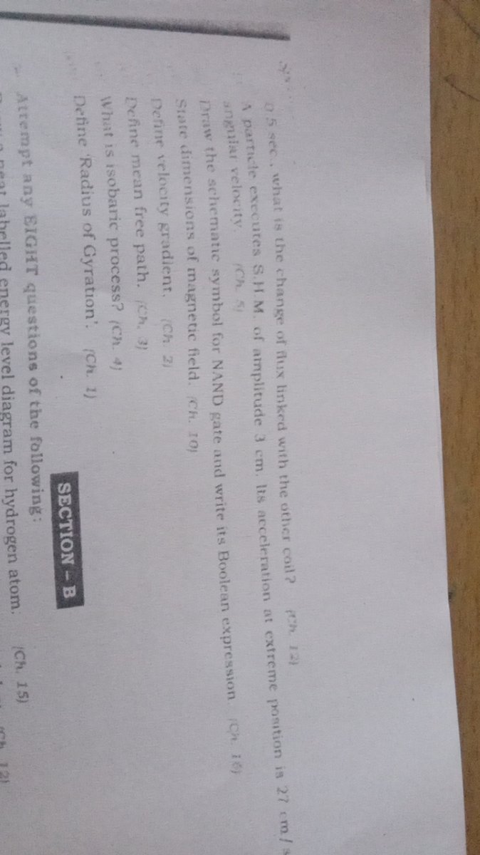 Attempt any EIGHT questions of the following: What is the change of flux..