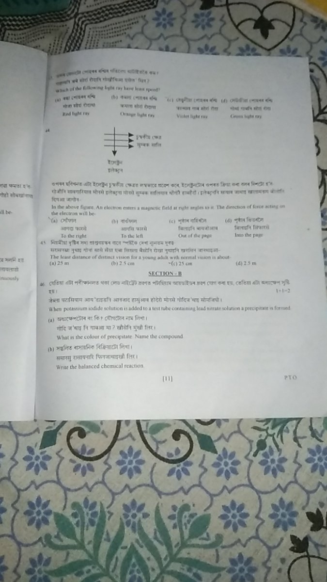 When potassium iodide solution is added to a test tube containing lead ni..