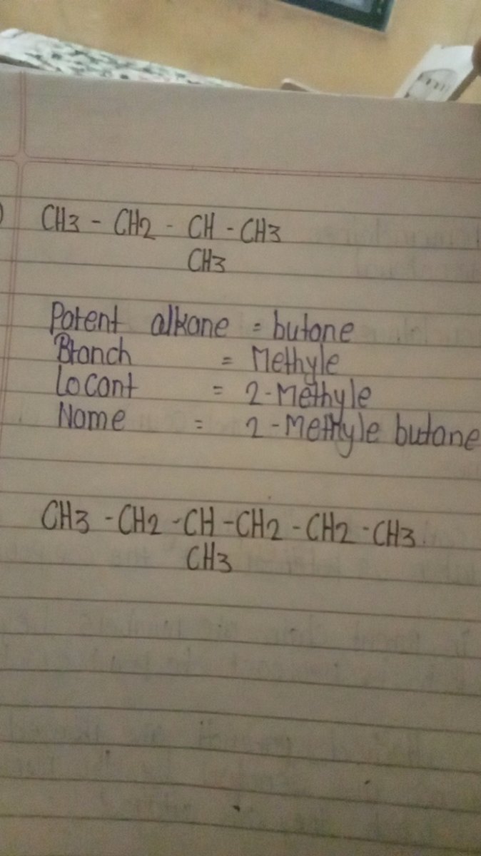 The image shows two chemical structures and an attempt to name the first