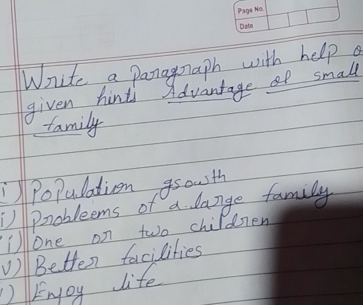 Write a paragraph with the help of the given hints on the "Advantage of s..