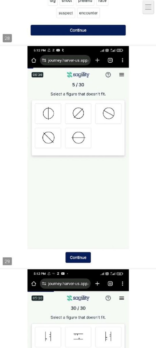 Select a figure that doesn't fit. Image 1 (Question 28): Figure 1: Circl..