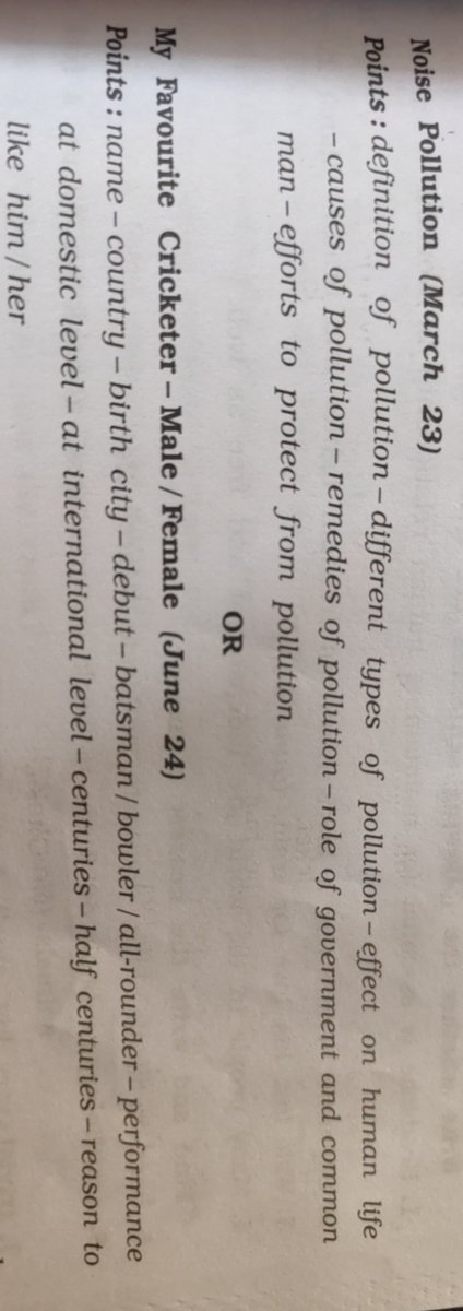 Noise Pollution (March 23) Points: definition of pollution - different ty..