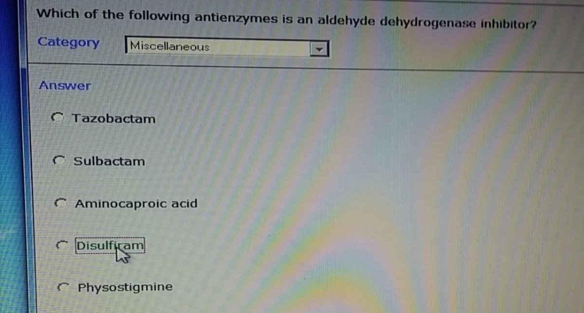 Which of the following antienzymes is an aldehyde dehydrogenase inhibitor..