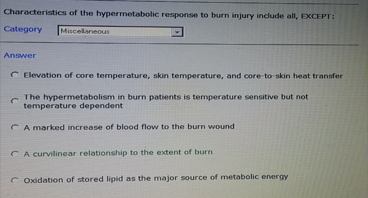 Characteristics of the hypermetabolic response to burn injury include all..