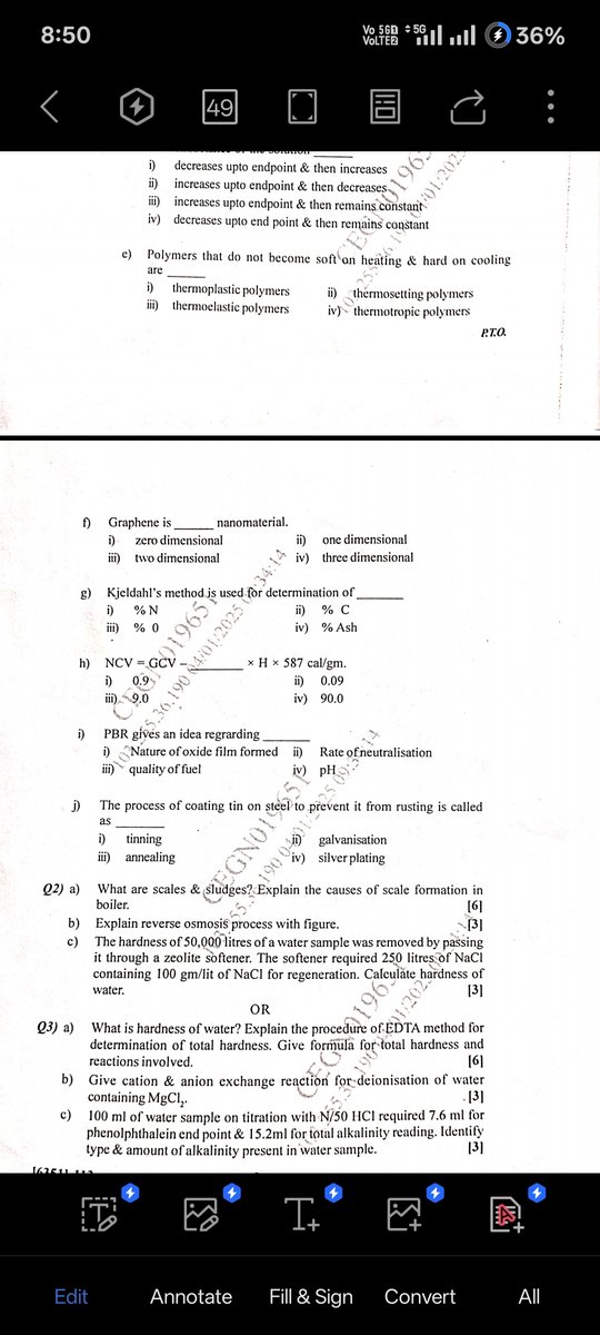 Q2) a) What are scales & sludges? Explain the causes of scale formation i..