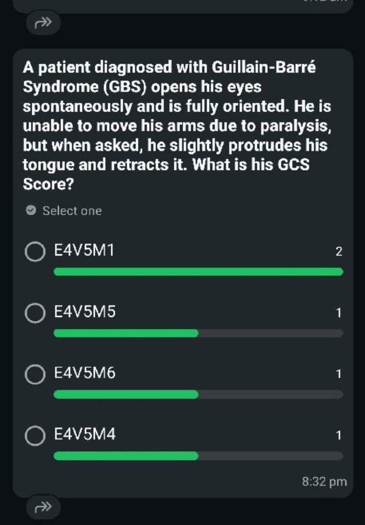 A patient diagnosed with Guillain-Barré Syndrome (GBS) opens his eyes spo..