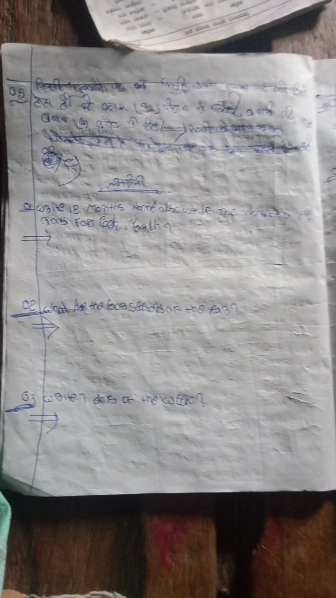 Write 12 months name, also write the number of days for each month. What