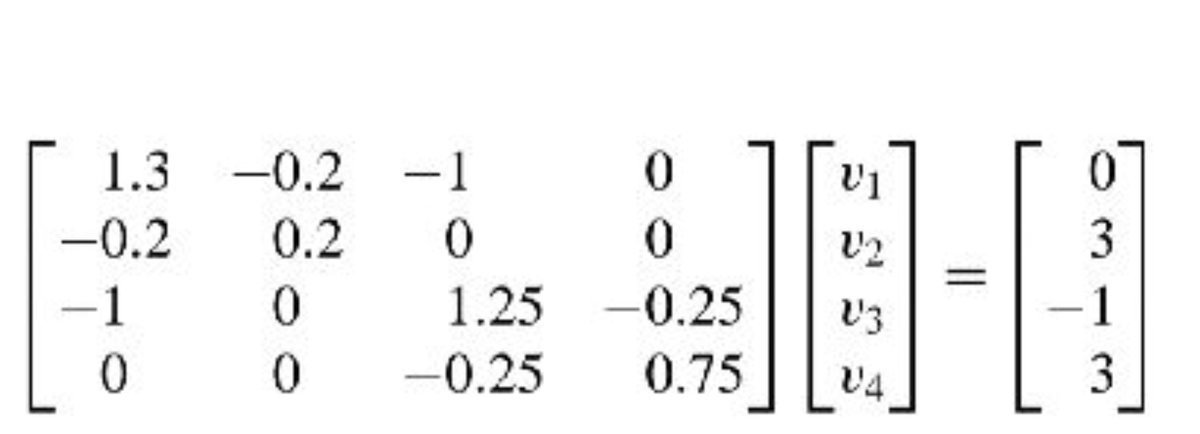 Solve the following system of linear equations represented in matrix form..
