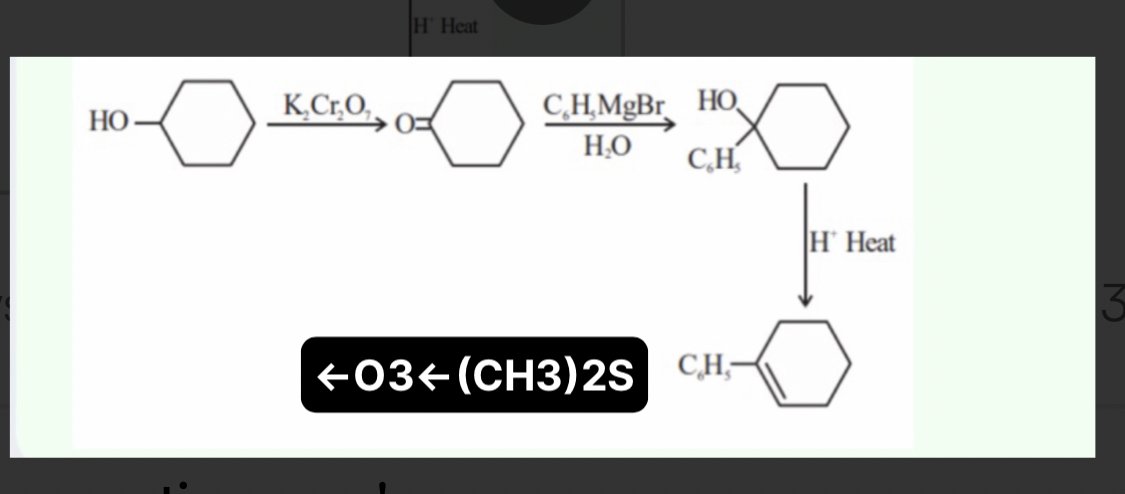 The image displays a multi-step organic synthesis reaction sequence. The