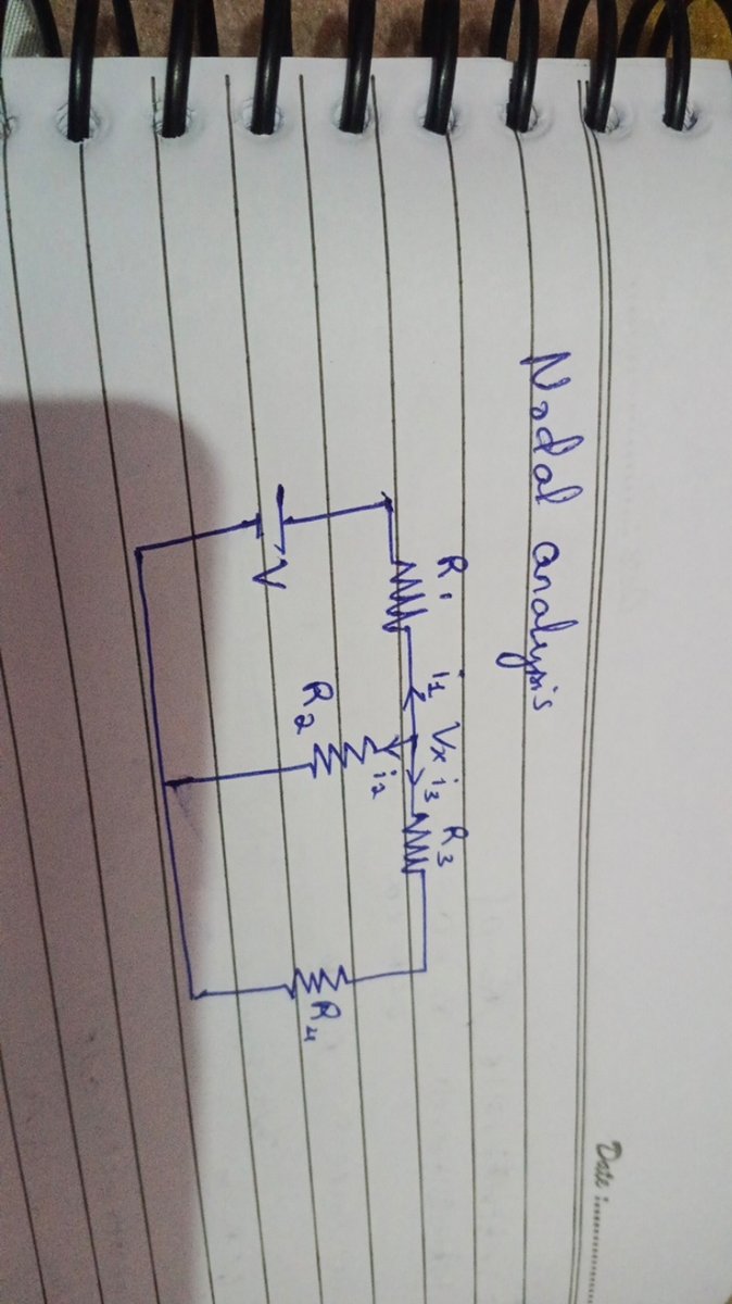 The image shows a circuit diagram with resistors R1, R2, R3, R4, and a vo..