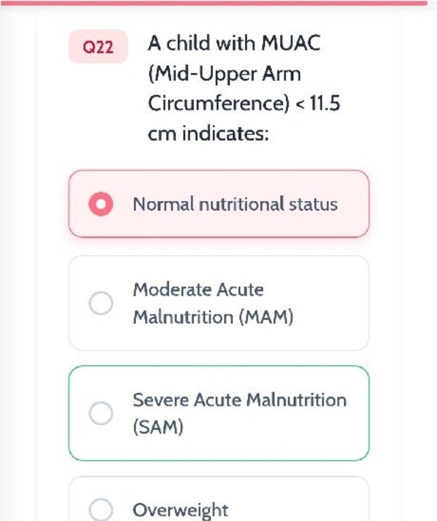 A child with MUAC (Mid-Upper Arm Circumference)