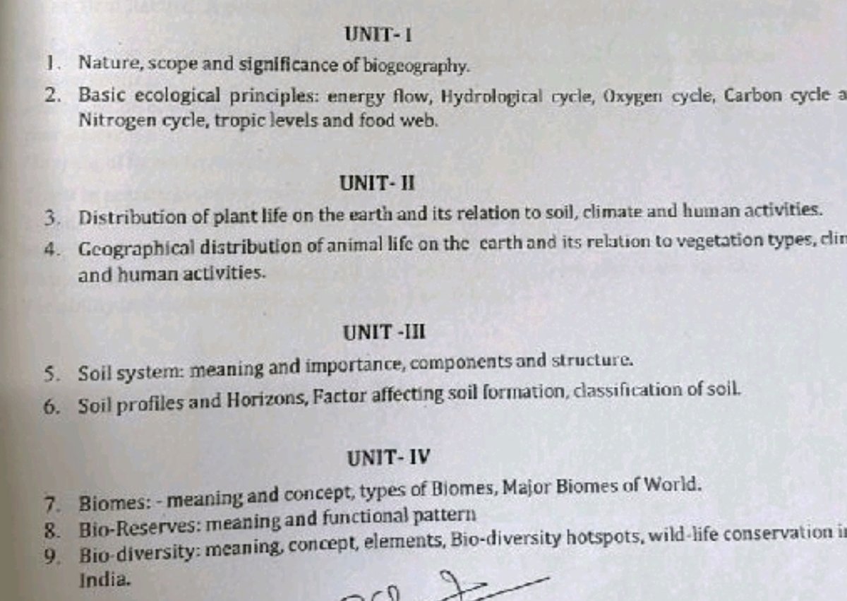 UNIT-1 Nature, scope and significance of biogeography. Basic ecological p..