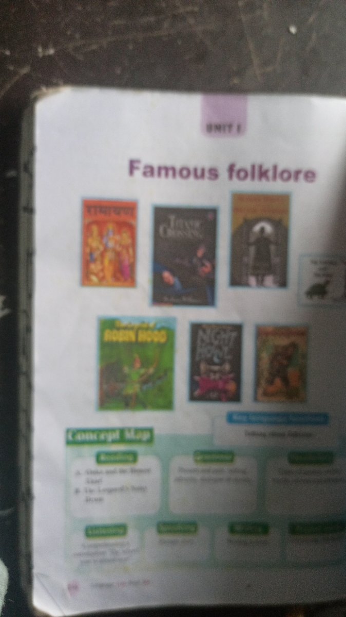 The image shows a page from a textbook titled "Famous folklore" under "UN..