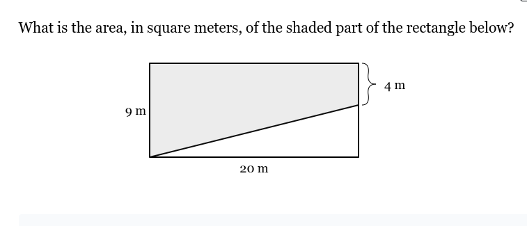 What is the area, in square meters, of the shaded part of the rectangle b..