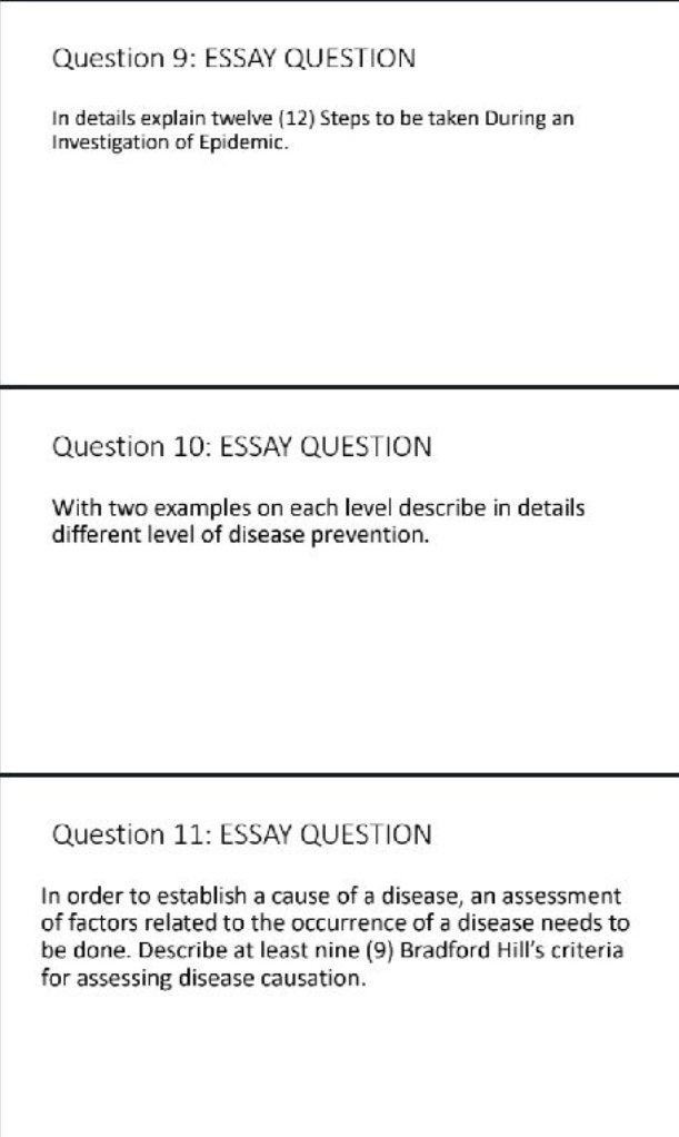 Question 9: ESSAY QUESTION In details explain twelve (12) Steps to be tak..
