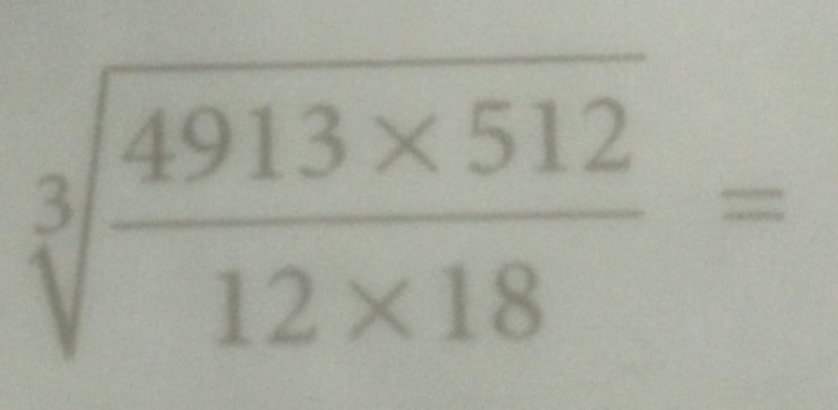 Calculate the value of the expression: \sqrt[3]{\frac{4913 \times 512}{1..