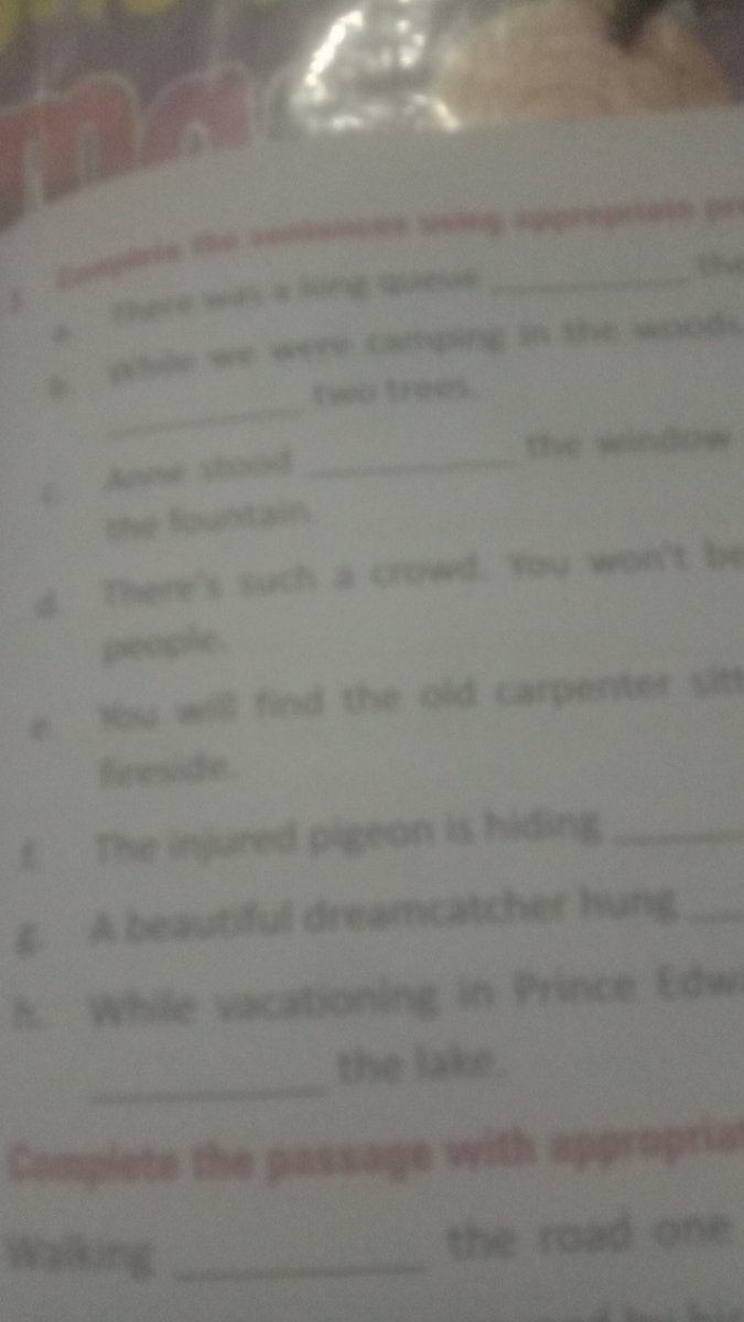 Complete the sentences using appropriate prepositions: a. There was a lo..