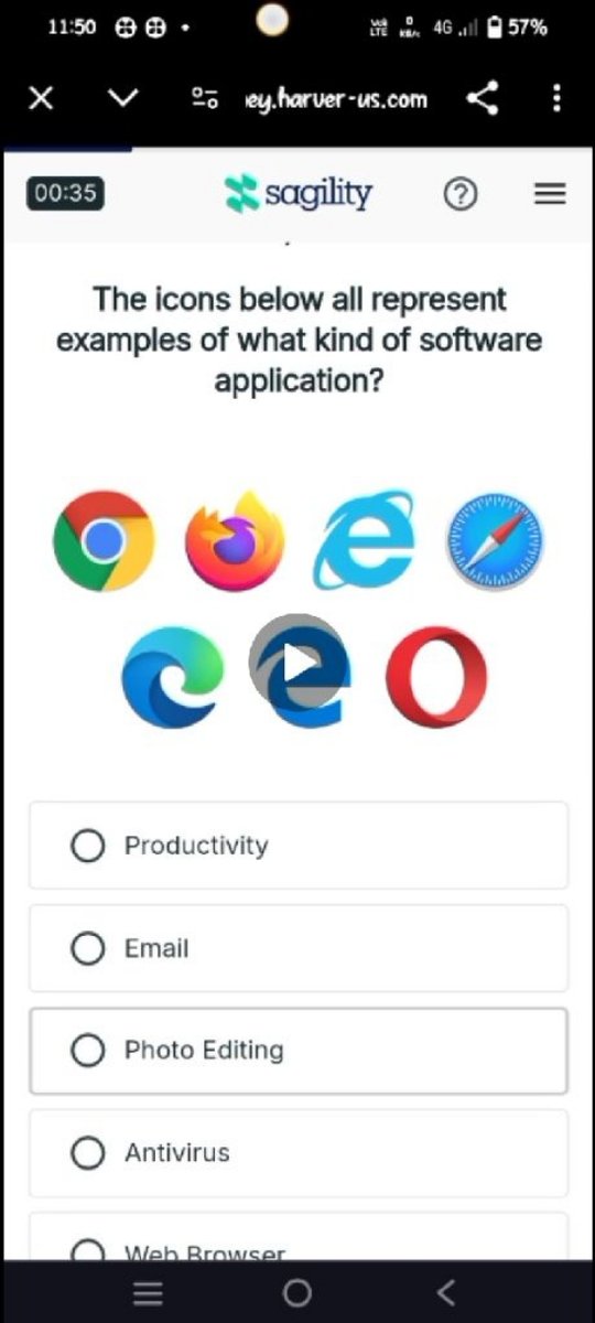 The icons below all represent examples of what kind of software applicati..