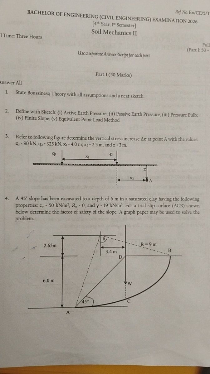 BACHELOR OF ENGINEERING (CIVIL ENGINEERING) EXAMINATION 2026 [4th Year, 1..