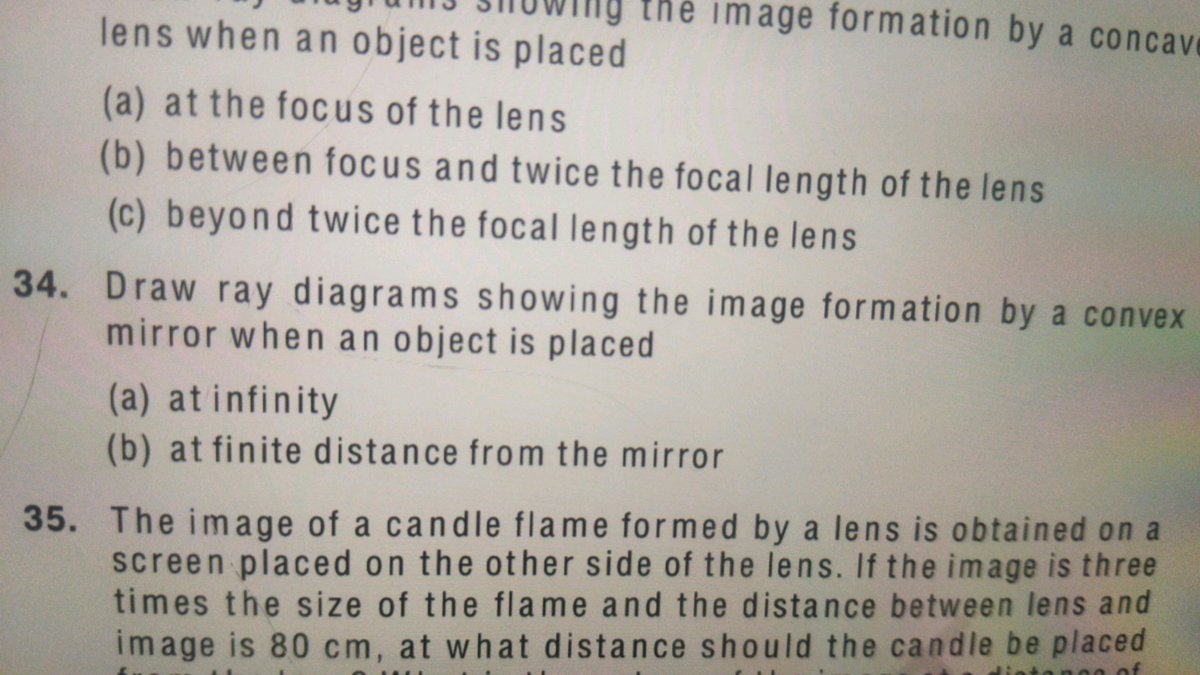 Draw ray diagrams showing the image formation by a convex mirror when an