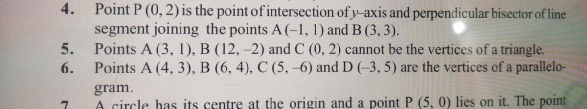 Point P (0, 2) is the point of intersection of y-axis and perpendicular b..