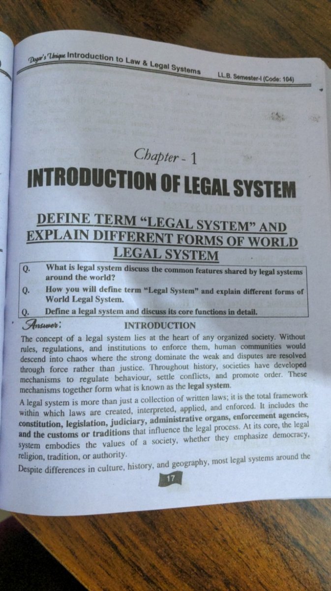 Define term "Legal System" and explain different forms of World Legal Sys..