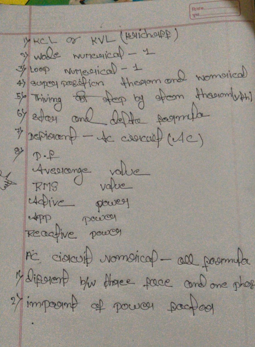 Here's a list of topics related to electrical circuits. Could you provide..