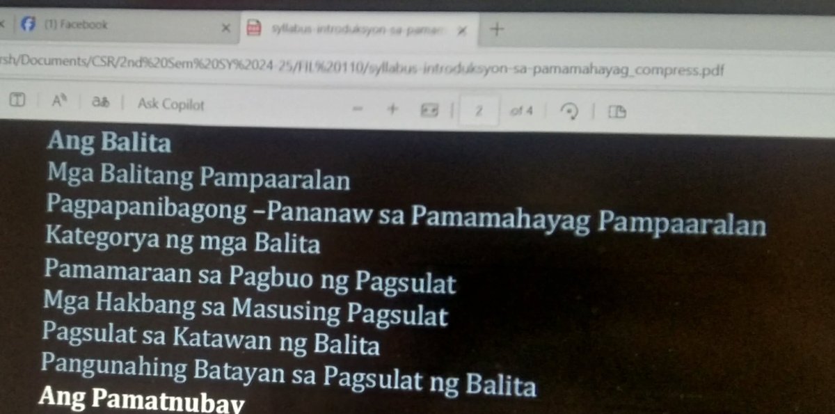 Ang topiko namin ay ang pagsulat ng katawan ng balita. | Filo