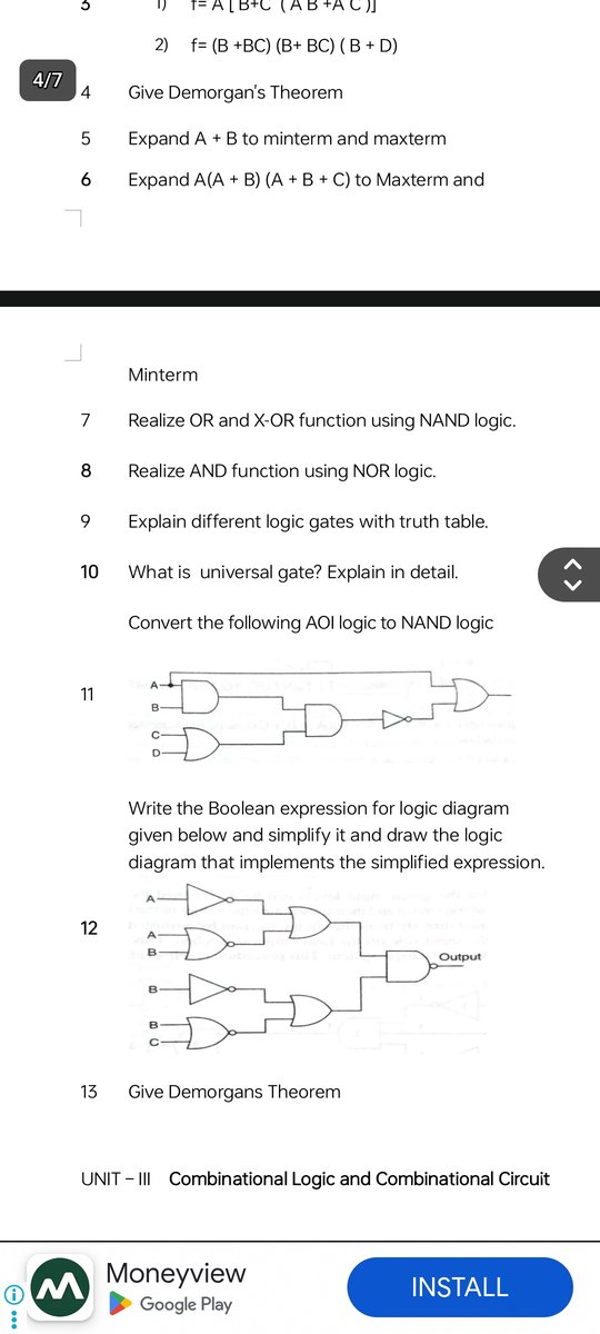 Convert the following AOI logic to NAND logic: mermaid graph TD A