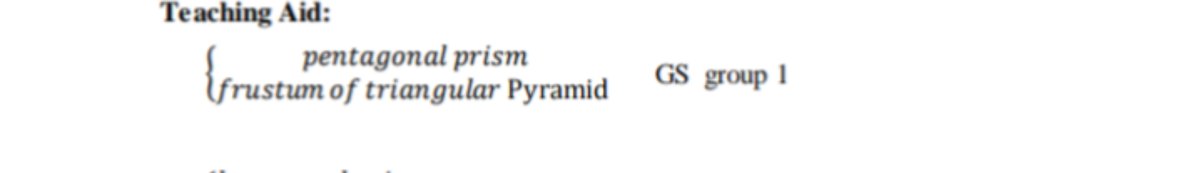 Teaching Aid: { pentagonal prism frustum of triangular Pyramid } GS