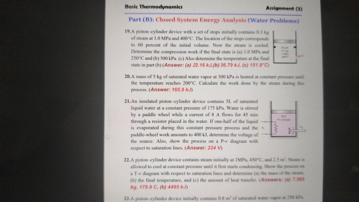 Basic Thermodynamics Part (B): Closed System Energy Analysis (Water Probl..